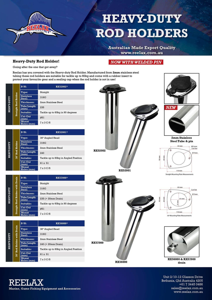REELAX HEAVY DUTY ROD HOLDER 30 DEGREE – Oceanblue Outriggers